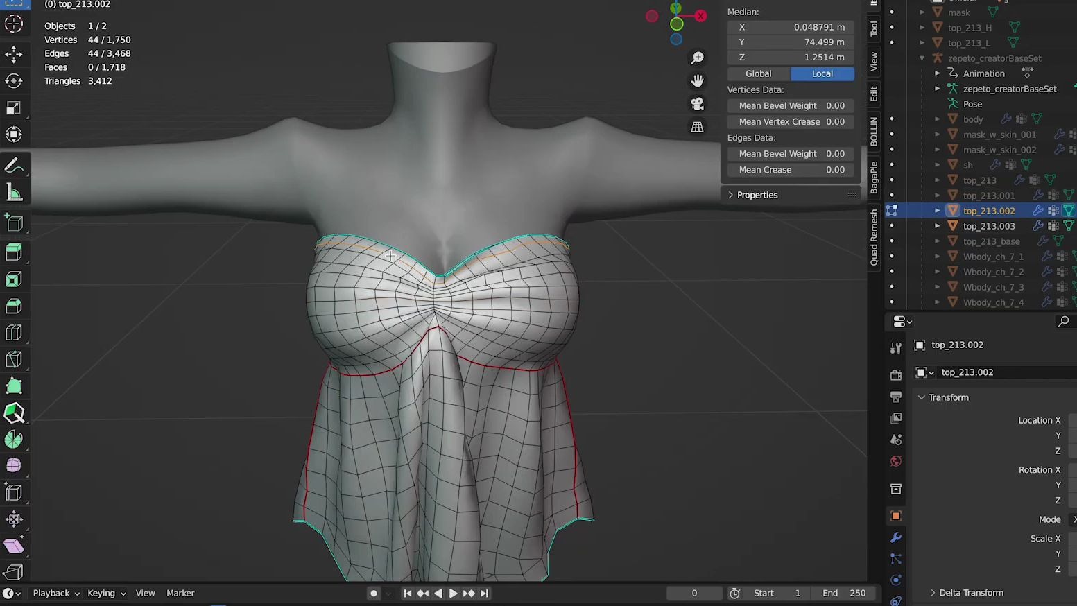 8分钟!在blender中 快速制作抹胸衣