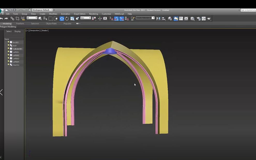 3DS Max 拱形门建模