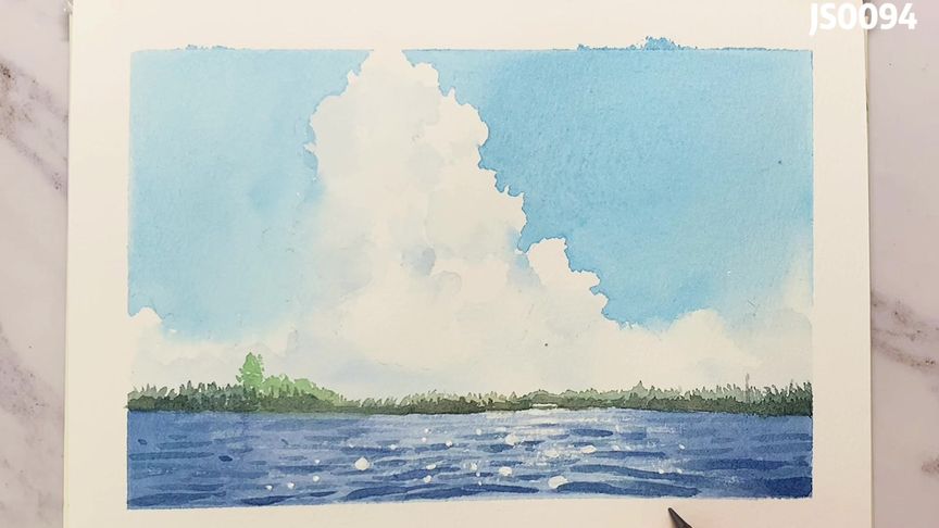 简单的水彩风景教程来啦#水彩画 #想画就画 #水彩风景 #水彩过程