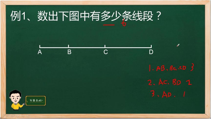 三年级数学:数一数有多少条线段?用这种方法真好!