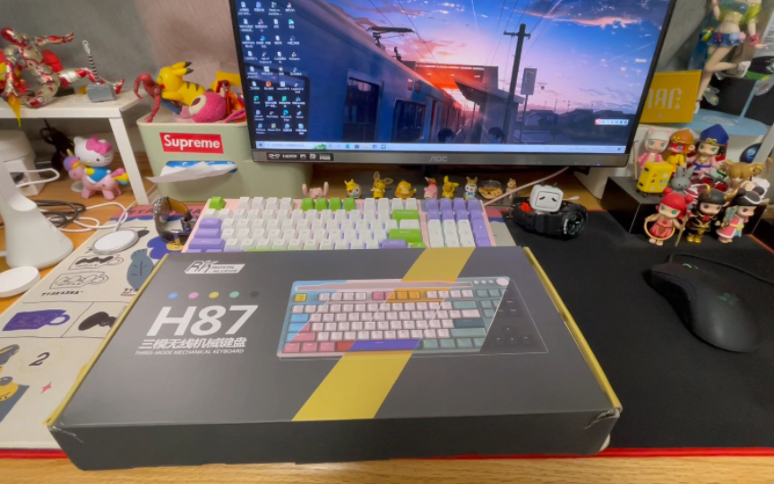 开箱给办公室笔记本电脑外接的键盘,RK 的h87三模键盘