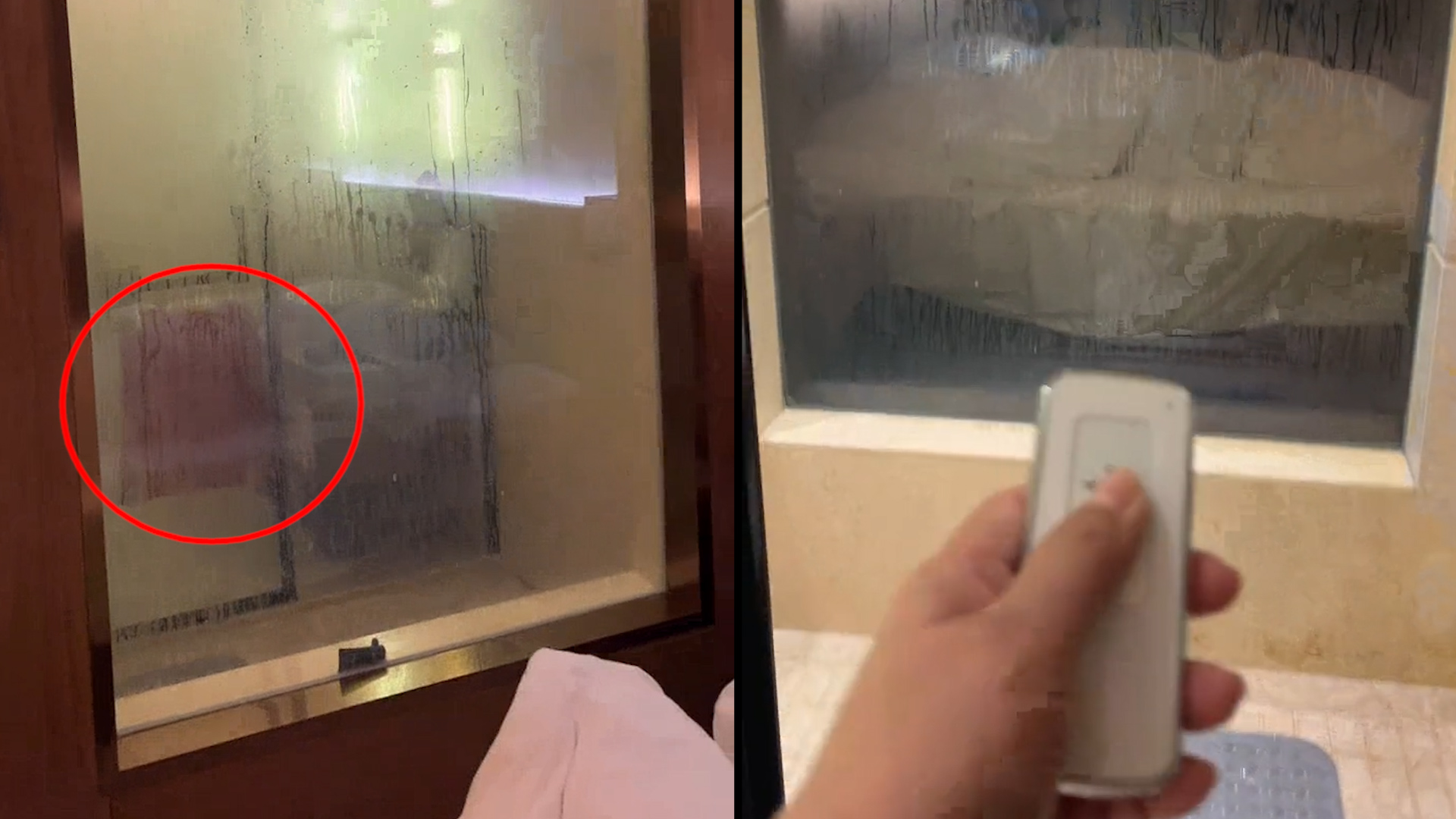 妈妈带儿子住酒店,因浴室全透明几天不敢洗澡,看见墙上遥控尴尬了