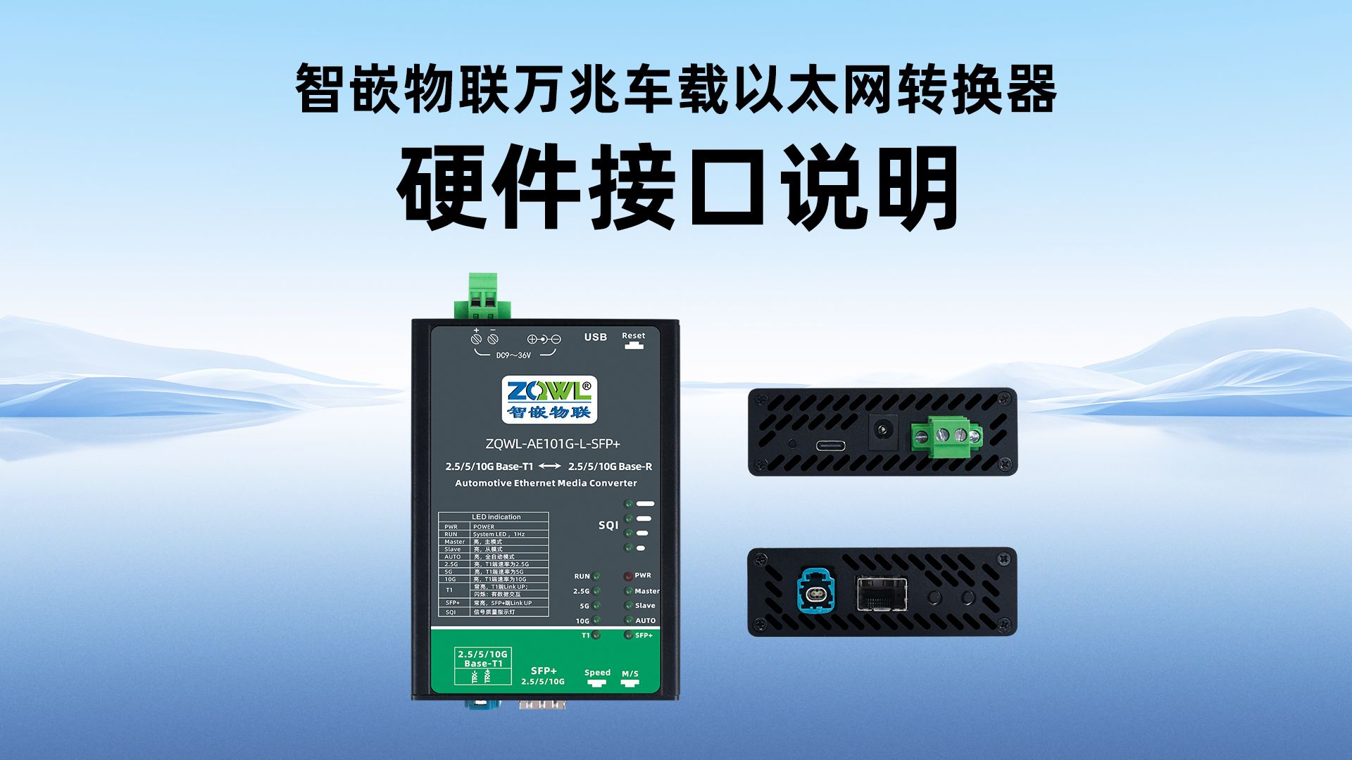 【智嵌物联】车载以太网解决方案-万兆车载以太网转换器硬件接口介绍