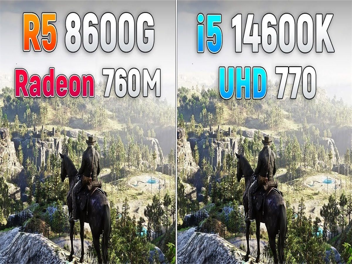 760M(R5 8600G)vs UHD 770(i5-14600K)核显+CPU性能对比(1080P...