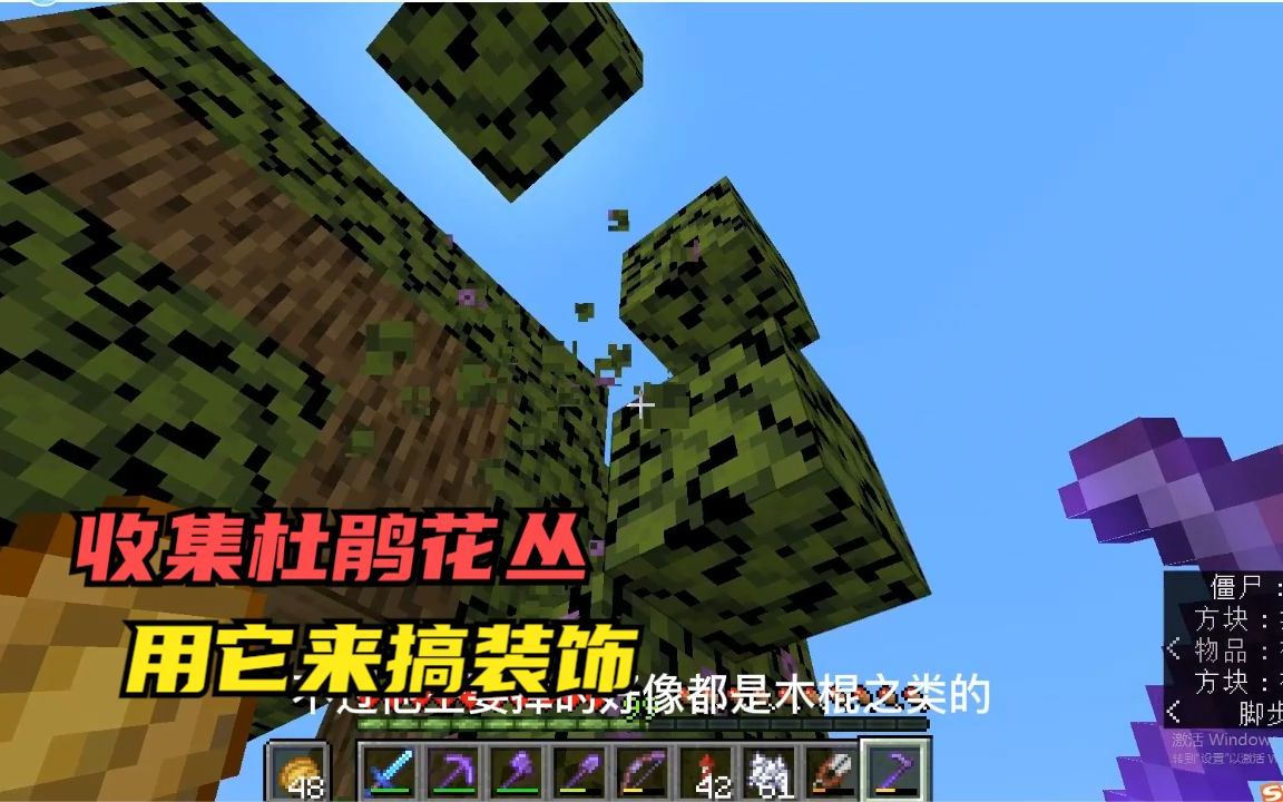 1.18我的世界769:收集一组盛开的杜鹃花丛,我用它来搞装饰_哔哩哔哩...