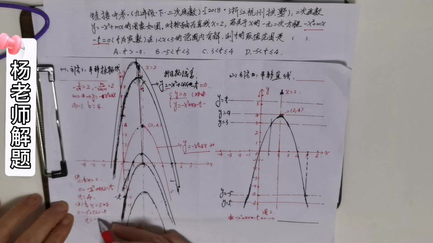 九年级数学|用图形的平移巧解二次函数与方程、不等式关系的问题