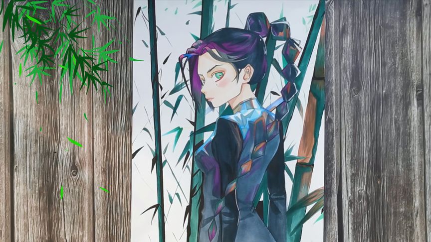 画渣都能学会的刺客伍六七,超详细马克笔教程,手绘最美梅花十三