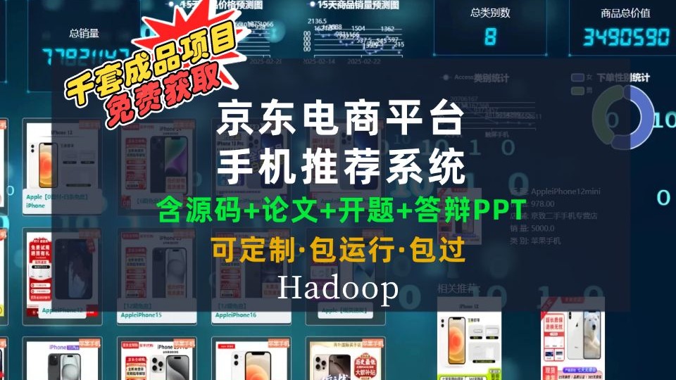 基于Hadoop的京东电商平台手机推荐系统-大数据深度学习算法计算机...