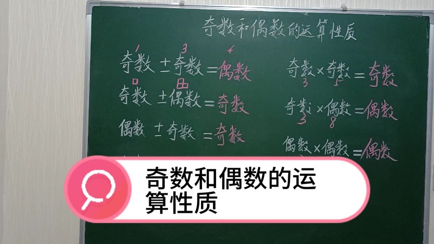 孩子们需要理解着记忆奇数和偶数的运算性质(五年级下册)