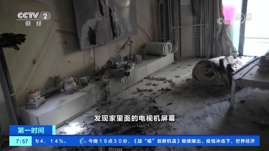 上海 车主在家给电动车充电 突然爆炸起火 客厅一片狼藉
