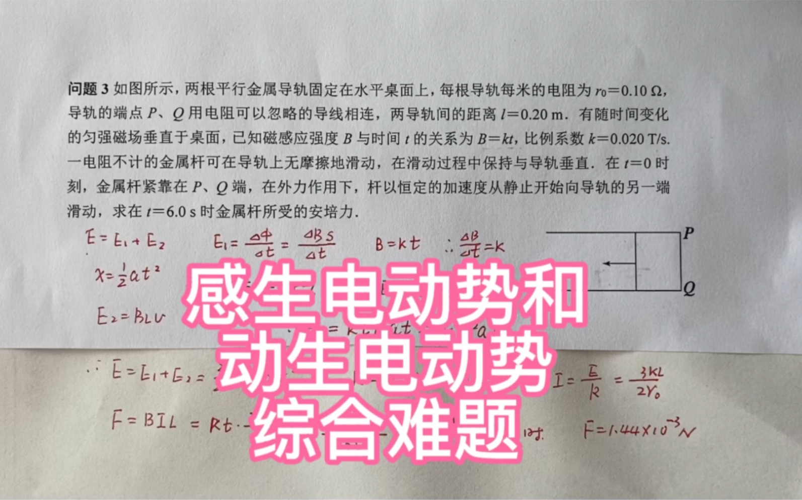 高中物理,感生电动势和动生电动势,综合难题!