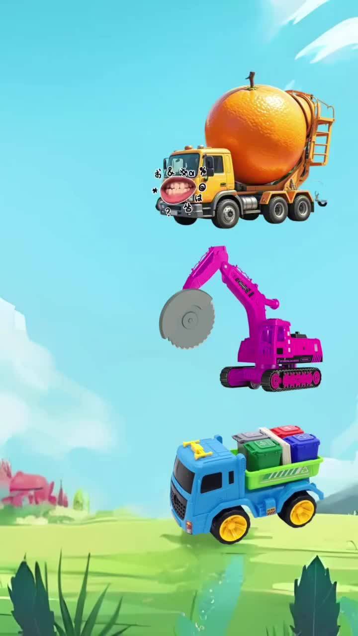 动漫:小工程车比一比谁的车更厉害,工程车动画大片