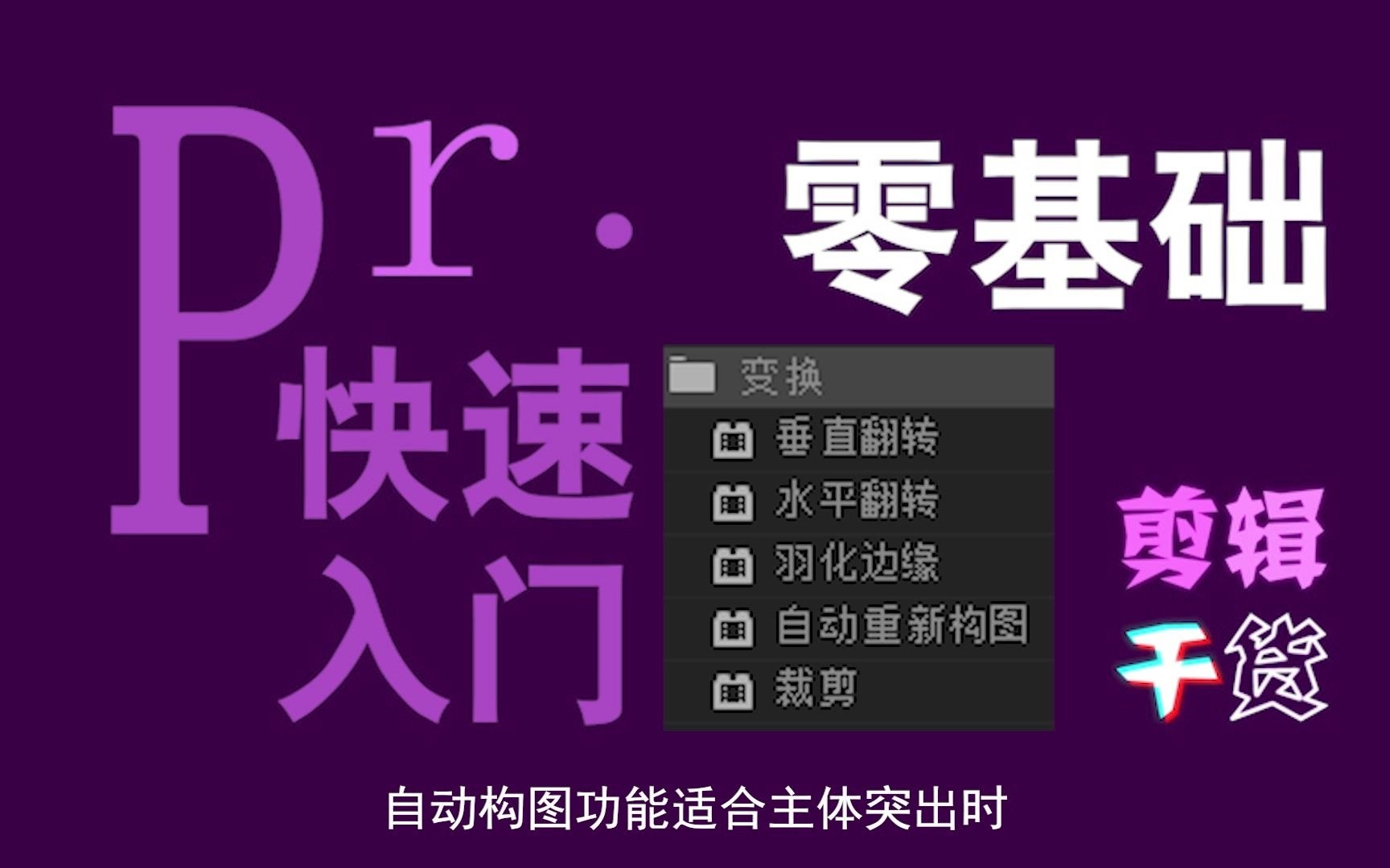 PR零基础快速入门(十二)效果·变换