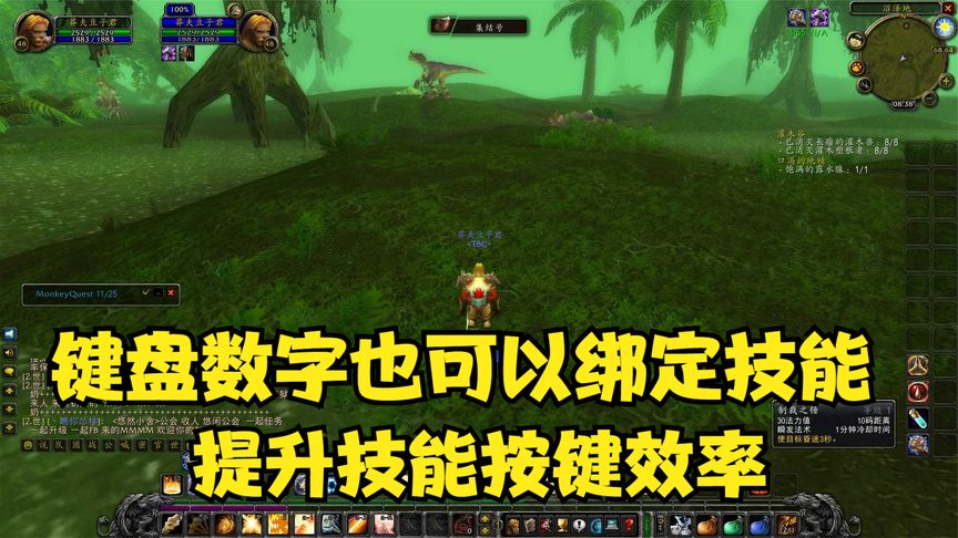 魔兽世界怀旧服:技能按键绑定也可以设置在键盘数字区