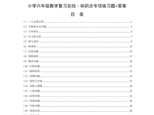 人教版小升初数学总复习 知识点总结+专项练习含答案PDF文档#小升...