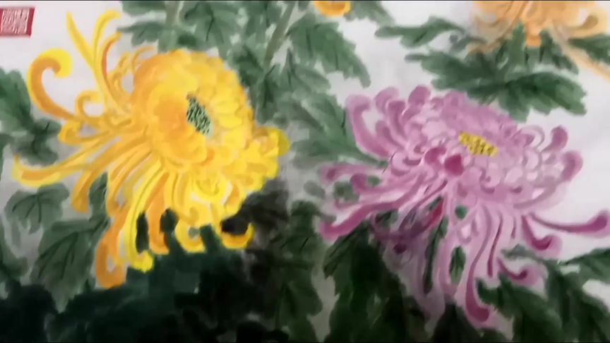 写意国画菊花的画法,看古新荣老师菊花画法初给教程怎样画菊花02