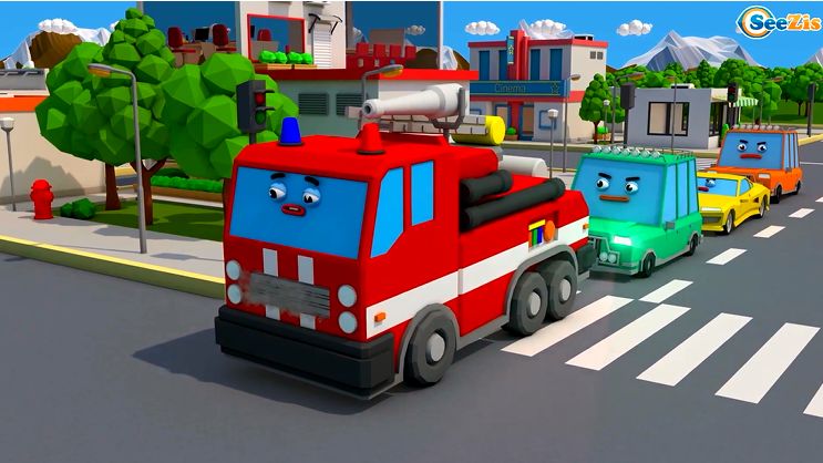 卡通红色小汽车，儿童动画视频 4