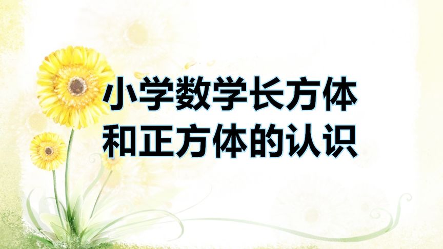 小学数学长方体和正方体的认识