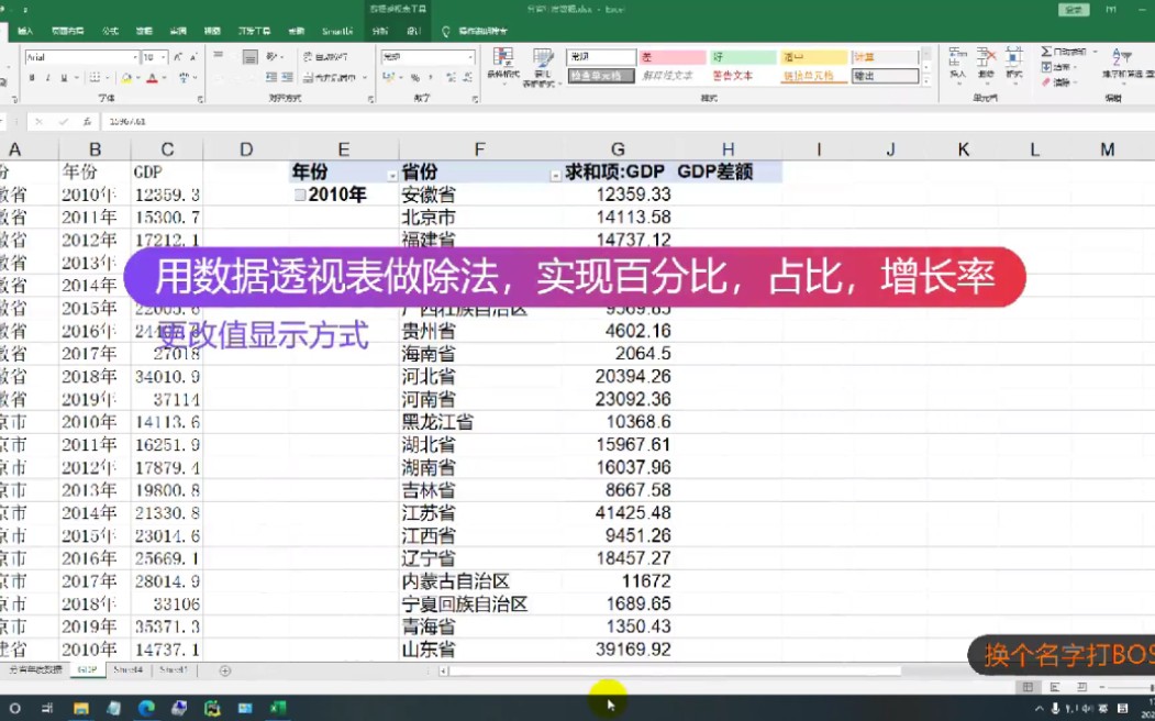 Excel技能:用数据透视表做除法,计算百分比,占比,增长率