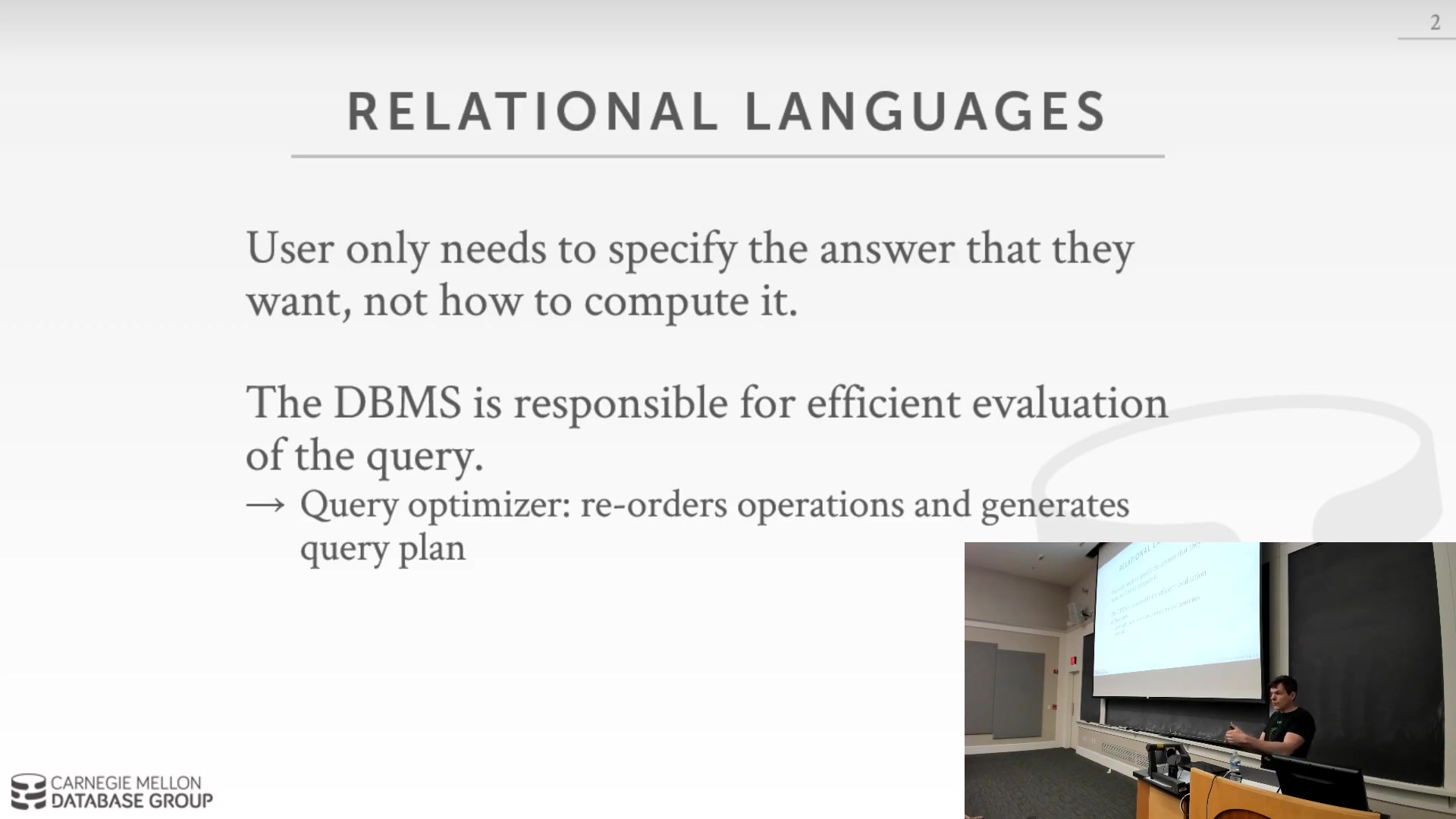 CMU - Intro to Database Systems - 02 - Advanced SQL