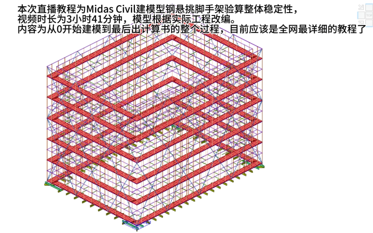 ...Midas Civil验算施工大临结构教程—型钢悬挑脚手架整体稳定性验算