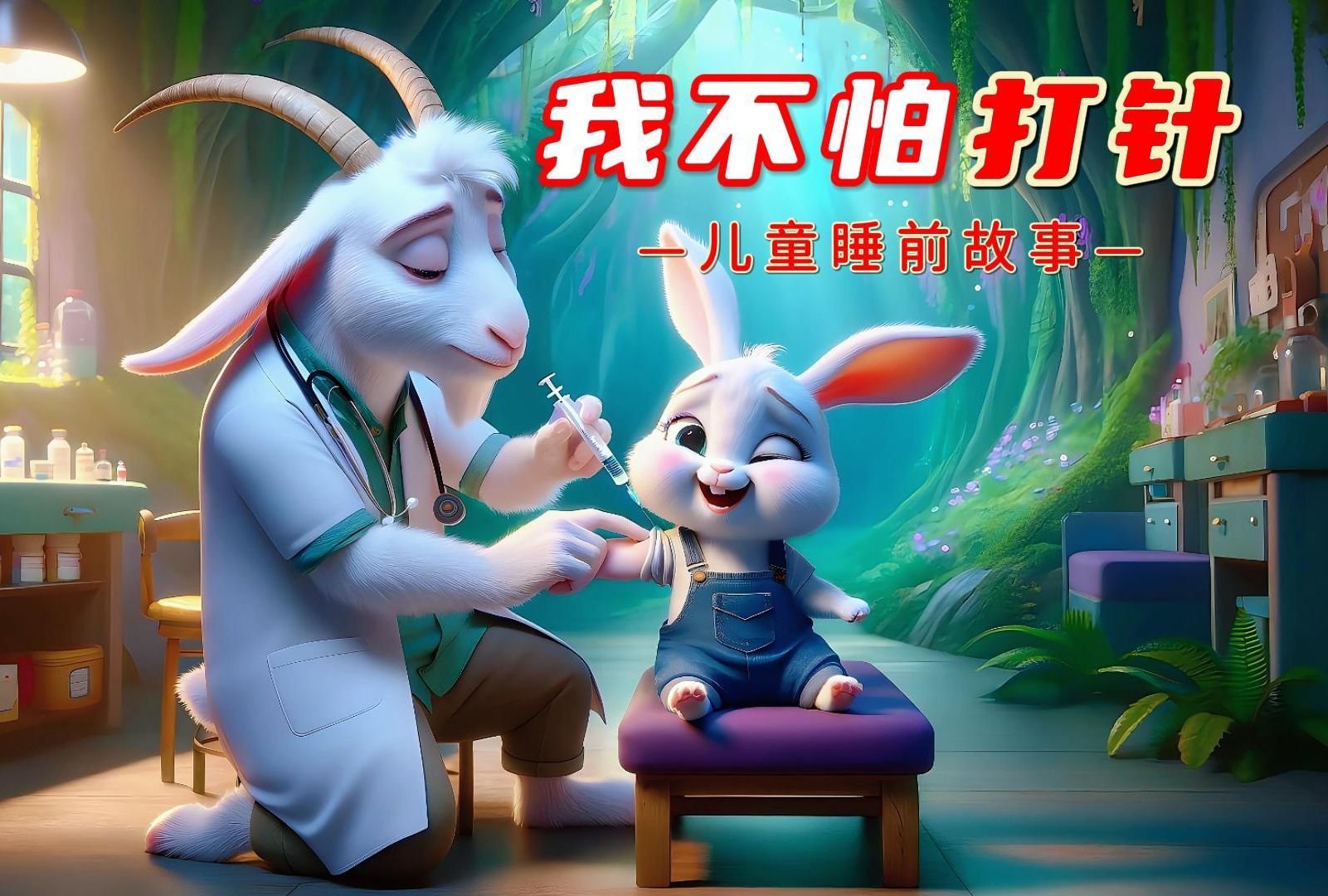 儿童故事《我不怕打针》3-6岁儿童睡前故事,有声绘本