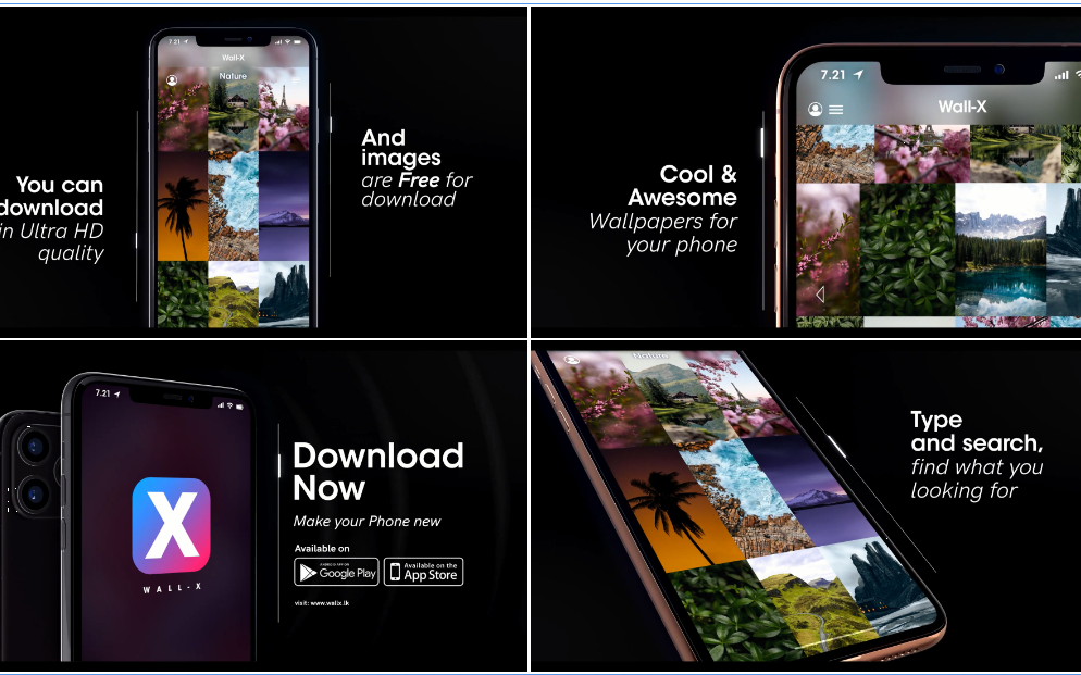 AE模板-3种颜色版本黑色/银色/玫瑰金智能手机移动应用程序APP软件...