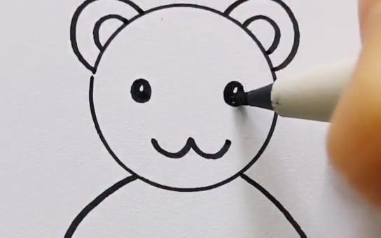 李点点简笔画,用硬币画小老虎