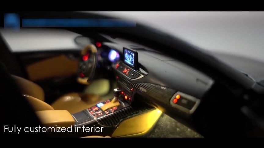 超仿真的奥迪RS7模型,里面还有显示器的