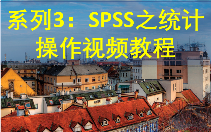 系列3:SPSS之统计操作视频教程(视频)