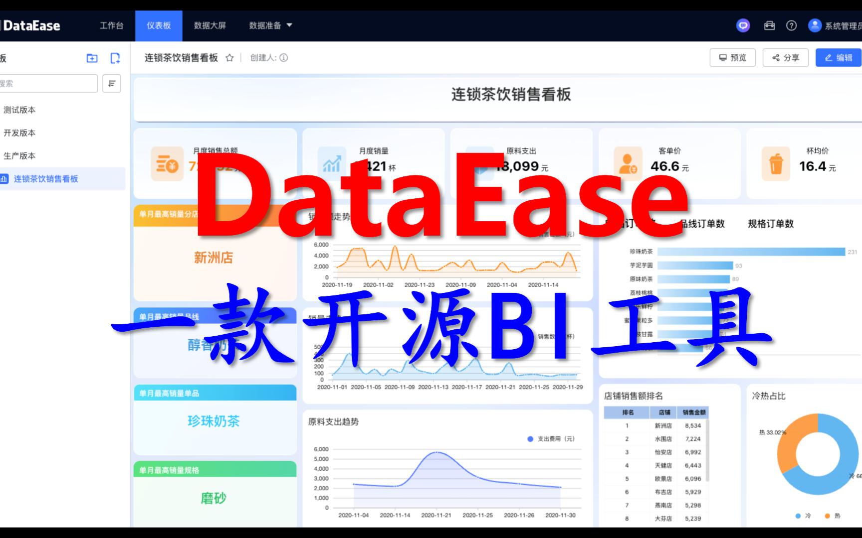 DataEase:一款国产开源数据可视化分析工具