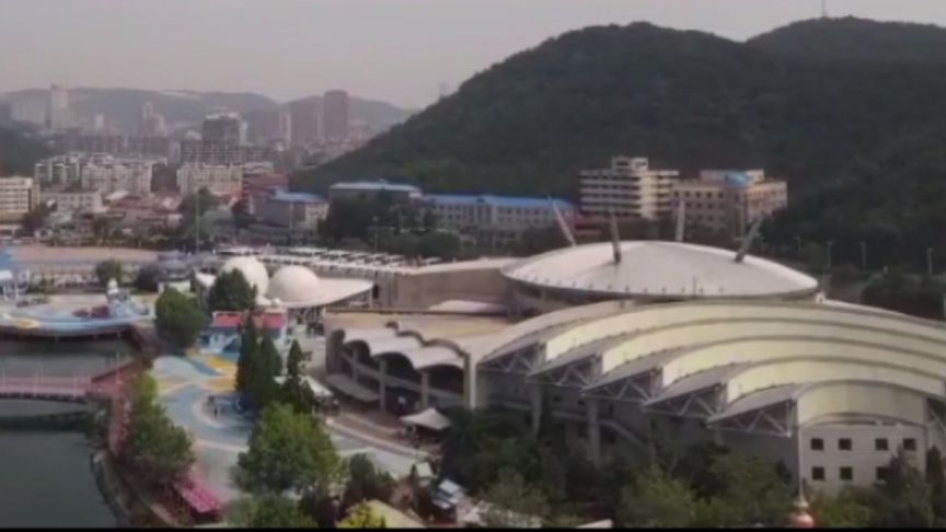 从空中观大连著名旅游景点 老虎滩公园 不一样的感觉