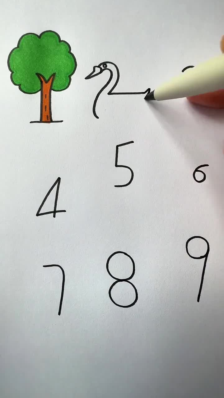 用数字0到9画有趣的简笔画