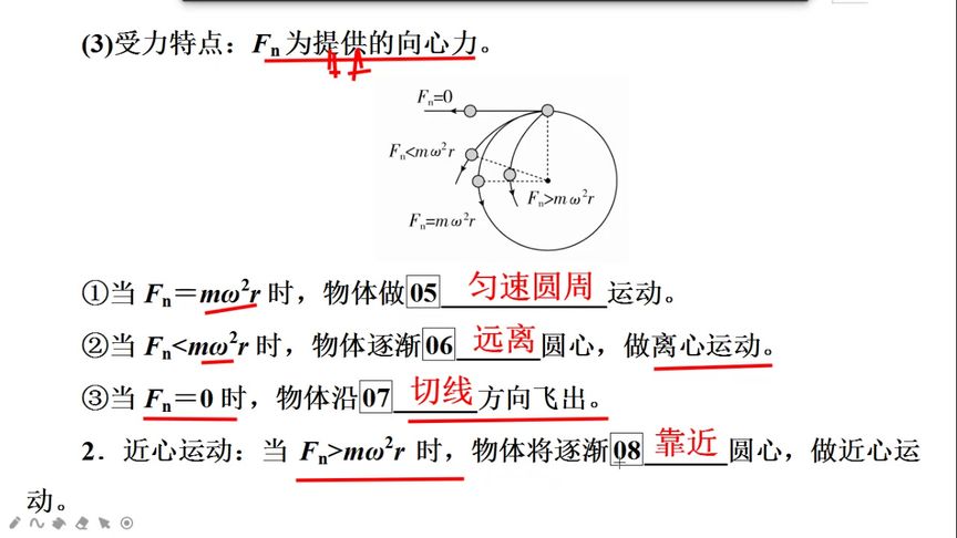 高中物理:离心现象及近心运动的介绍和条件