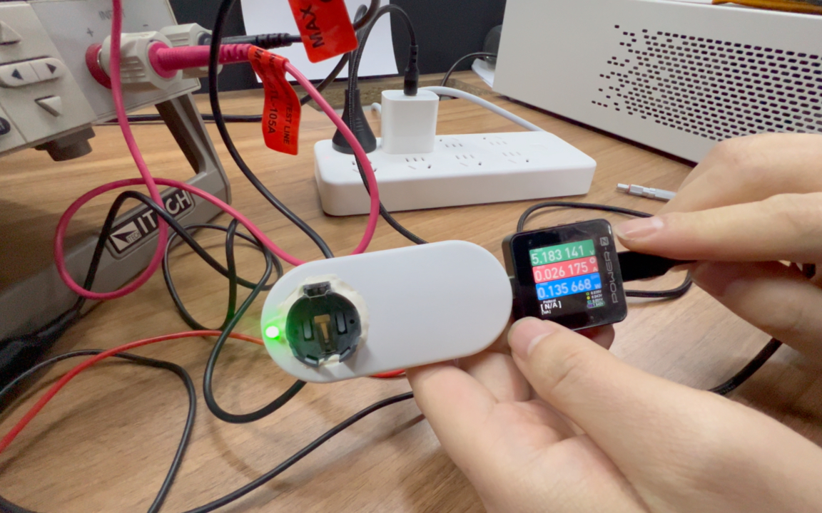 ML2032 3V纽扣电池充电器充电测试