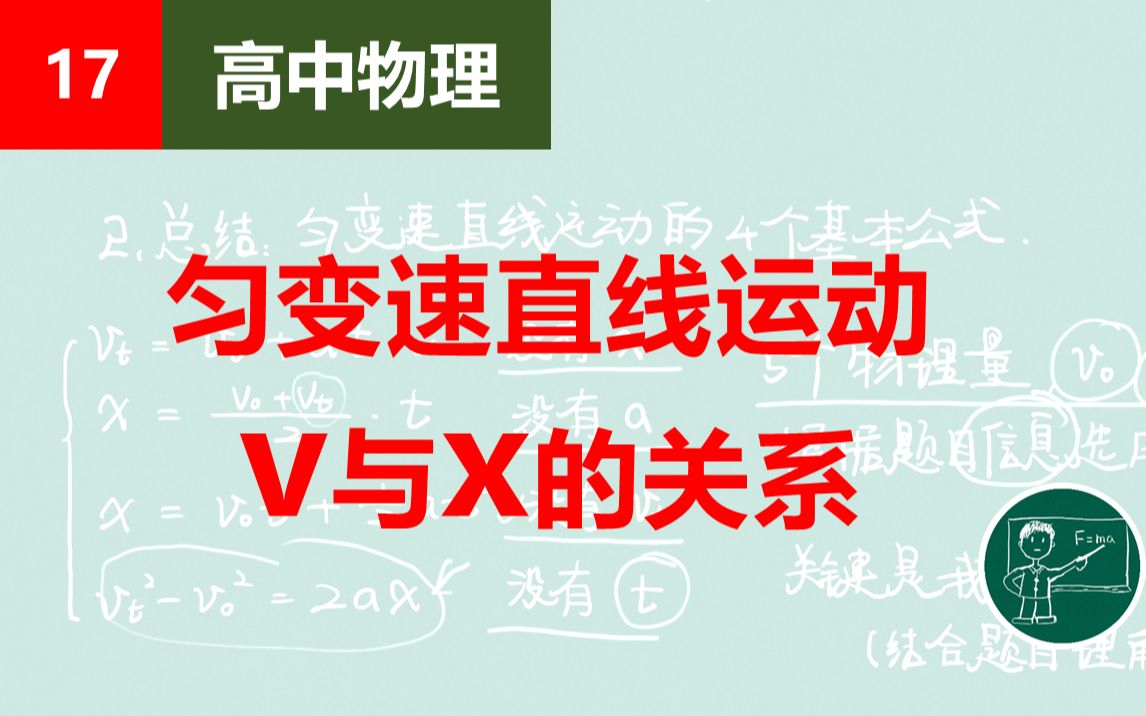【高中物理】17匀变速直线运动速度与位移的关系