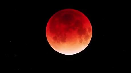拍摄到的“超级血色蓝月亮”全过程变化视频
