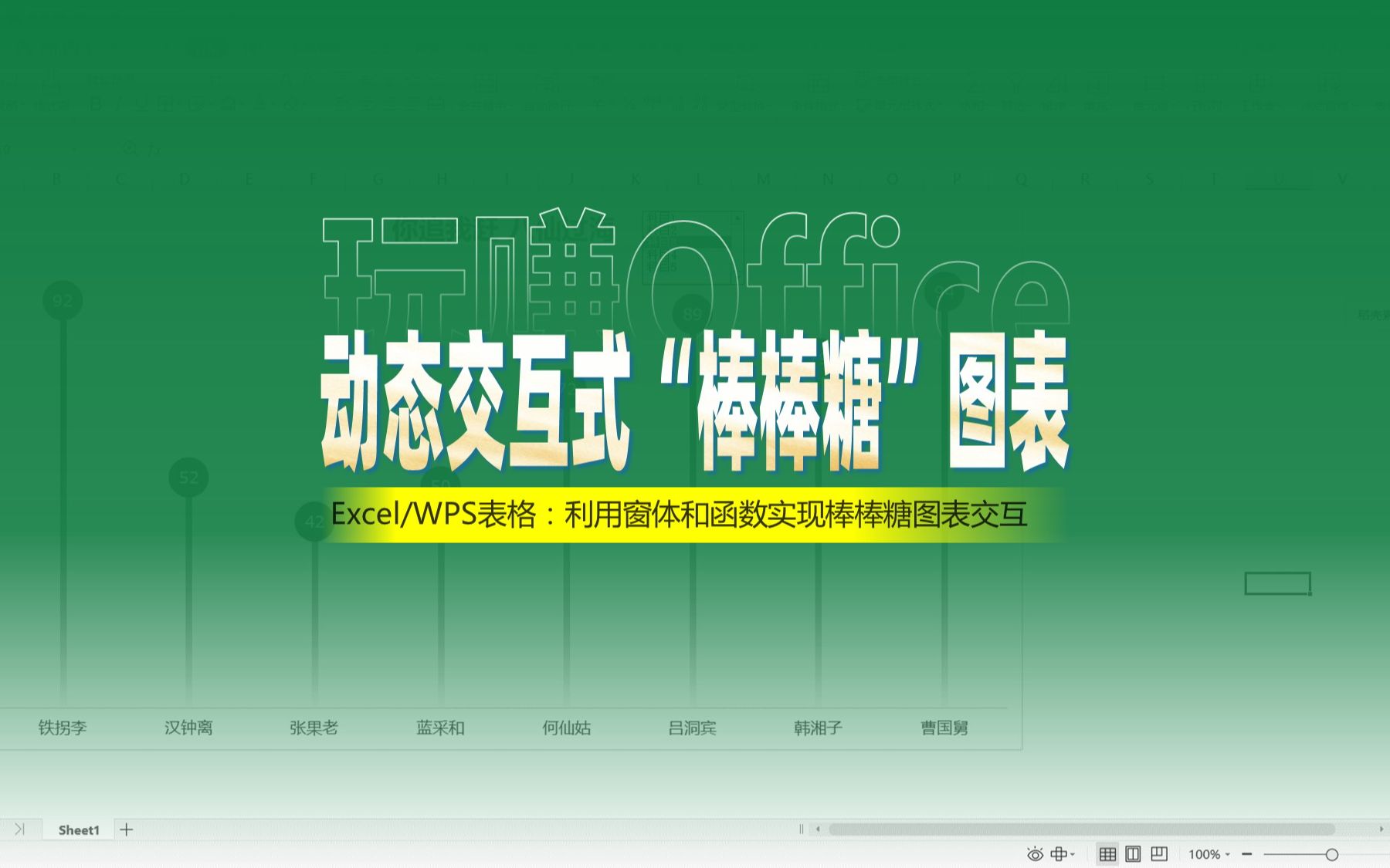 【Excel/WPS表格】动态交互式“棒棒糖”图表