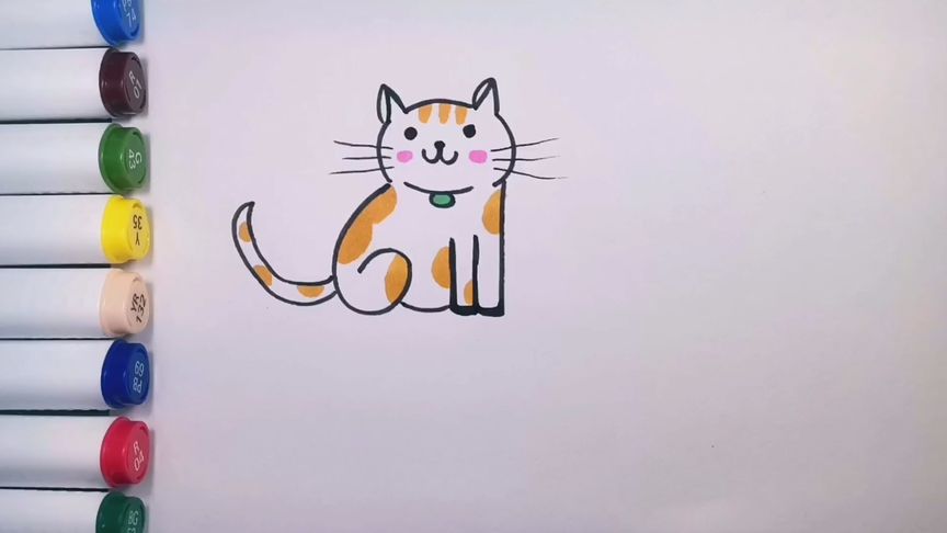 用数字61画一只可爱的猫咪