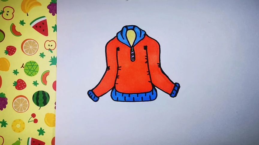 冬季羽绒服简笔画