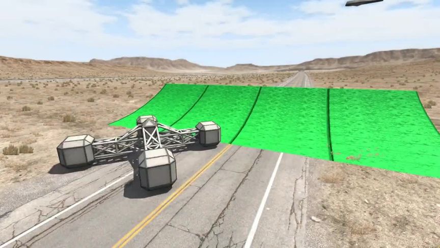 BeamNG:汽车经过巨型螺旋吹撞击后的高空飞跃