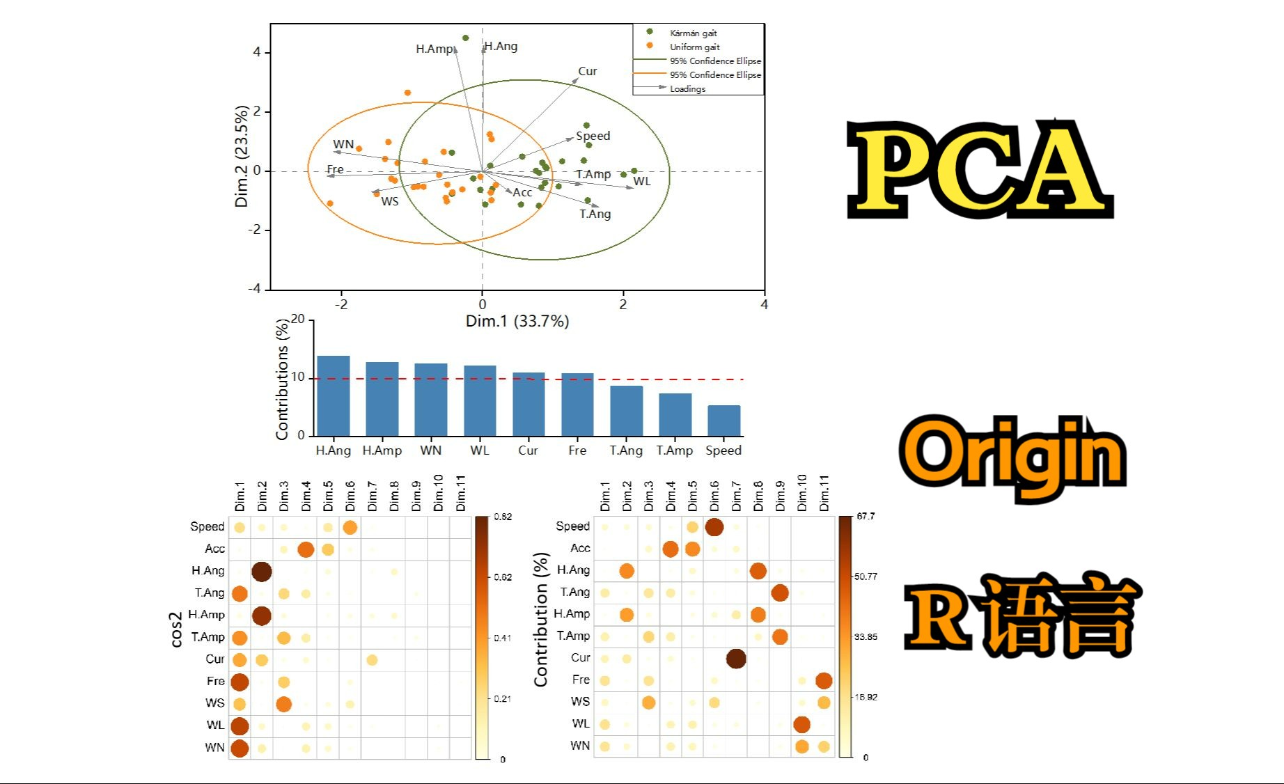 【主成分分析PCA】使用Origin和R语言绘制漂亮的主成分分析图