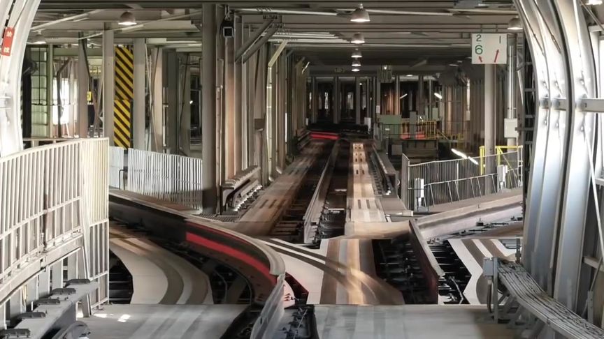 单轨铁路是如何变轨的?今天就带大家看看(日本单轨地铁)