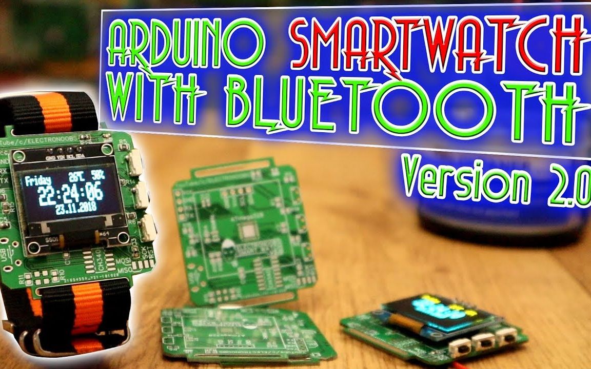[搬] Electronoobs_ 蓝牙智能手表 arduino版2.0 OLED显示屏