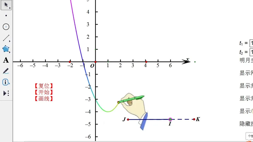 几何画板如何制作手画抛物线的动态效果