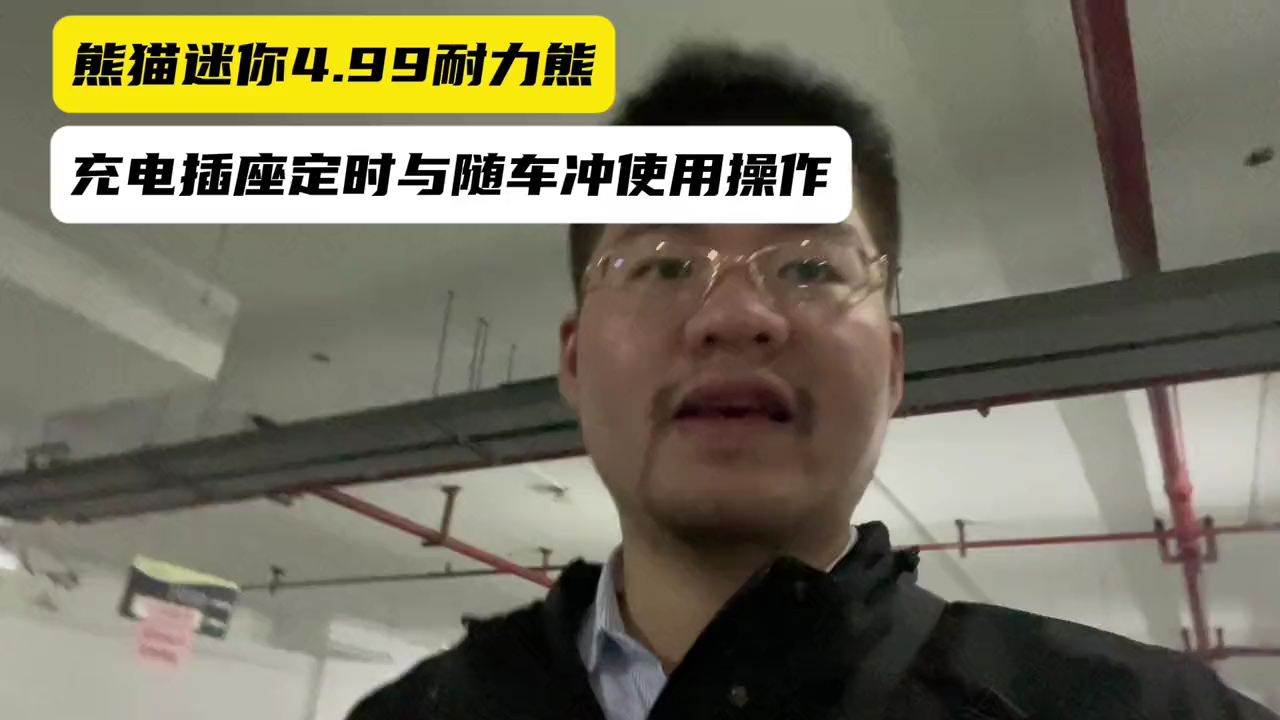 熊猫迷你4.99耐力熊,充电插座定时与随车充使用操作#熊猫min