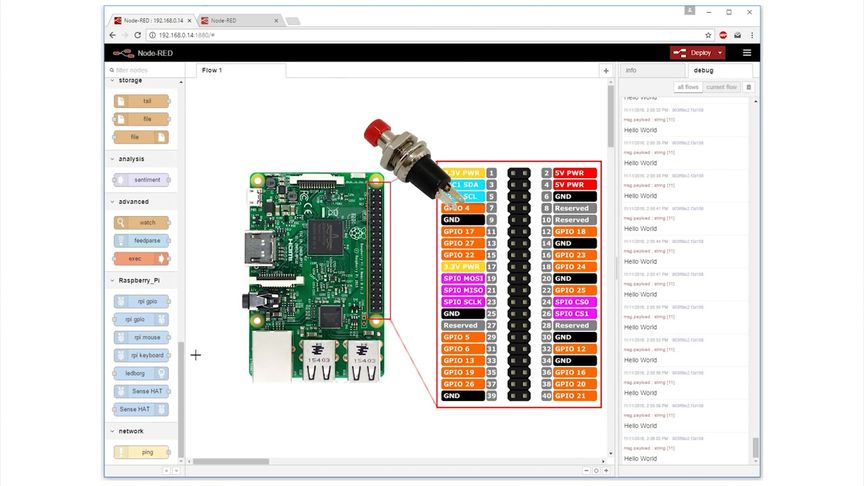 在树莓派上运行Node Red MQTT