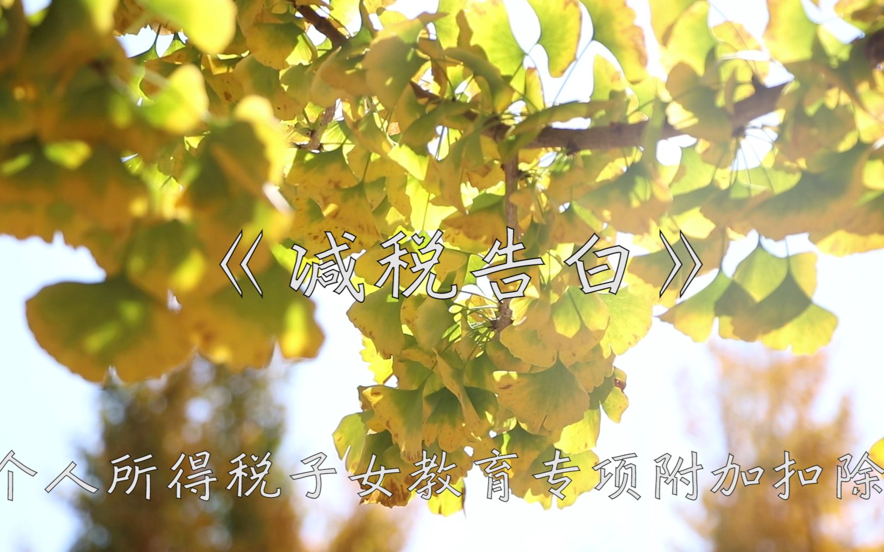 《减税告白》——子女教育个人所得税专项附加扣除篇