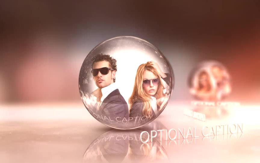 AE模板-创意透明水晶球图片展示视频模板透明圆圈视频展示模板透明...