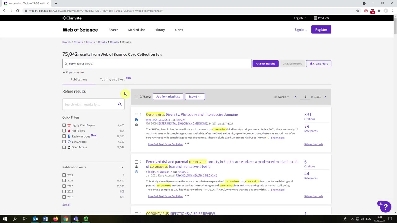 Web of Science: How can I quickly explore my topic using the basic ...